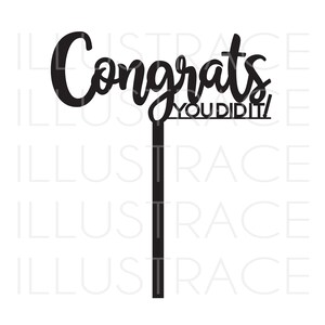 SVG File: Congrats Cake Topper Shapes, Decor, Vector, Cricut ...