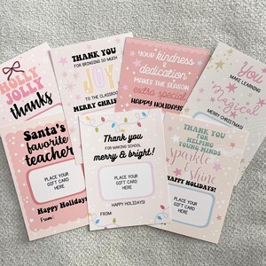 14 Cards Pack - Christmas Gift Card Holder for Teacher, Holiday Gift ...