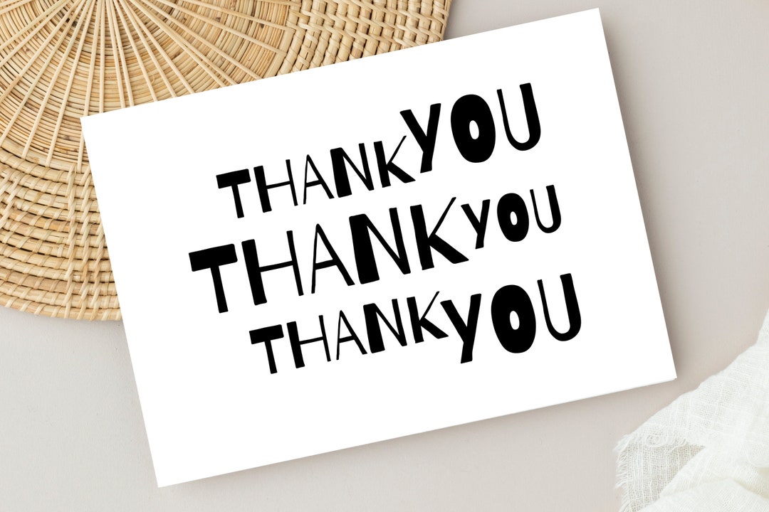 Minimalistic Thank You Card Template, Thank You Card Printable, Thank ...