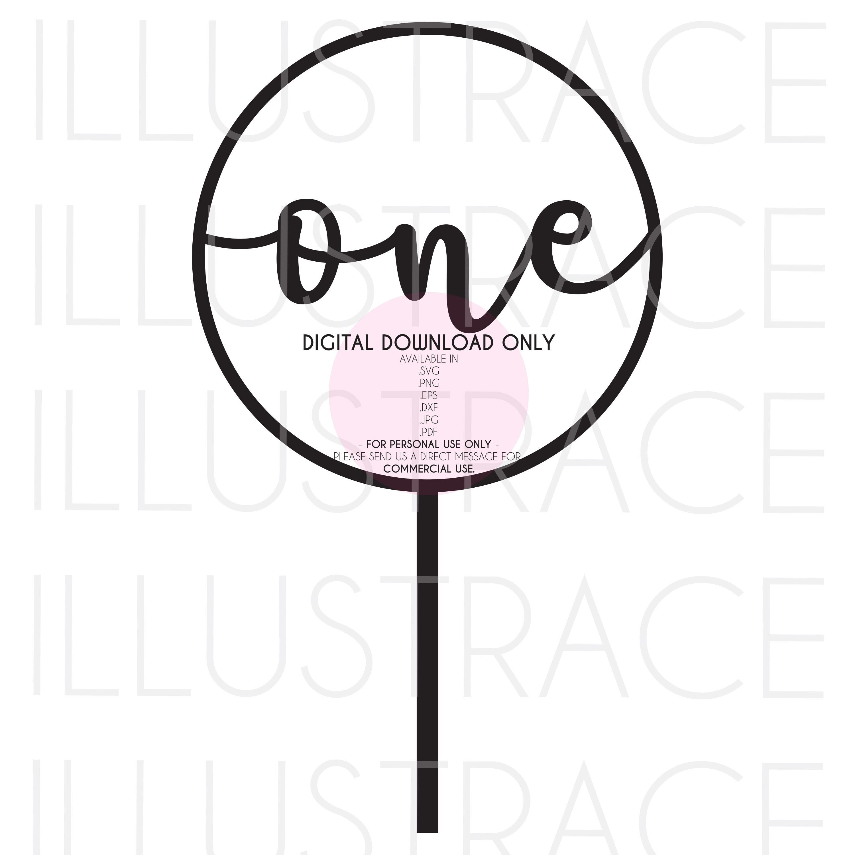 SVG File One Cake Topper Template Onederful Onederland - Etsy