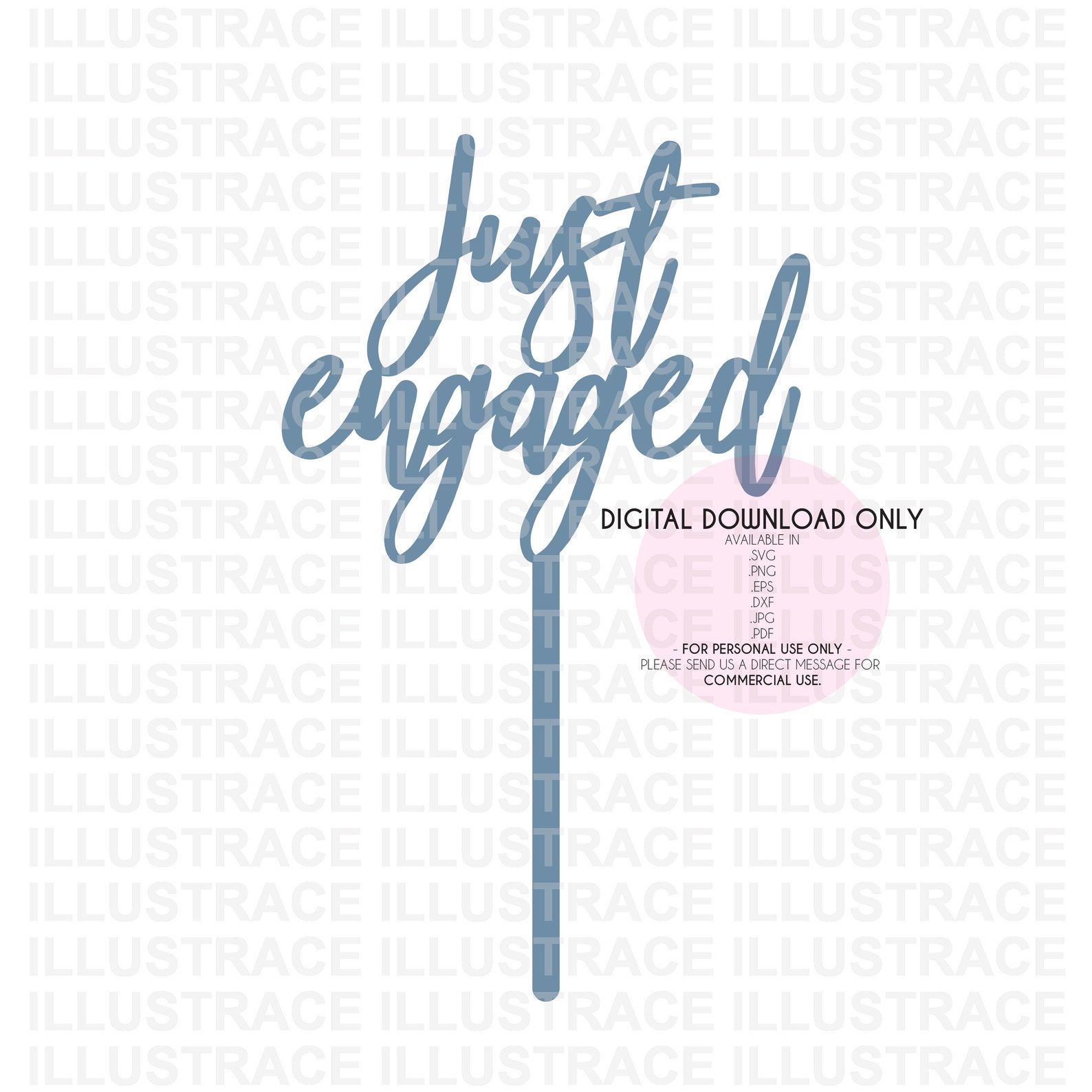 Just Engaged SVG Cake Topper Happy Engagement, Wedding Cake Topper Svg ...