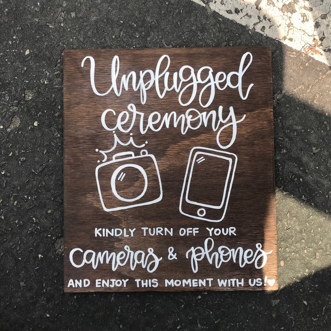 Unplugged Ceremony Wedding and Special Events - Hand Painted Wood Sign ...