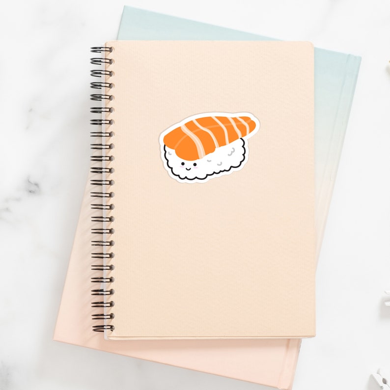 Sushi Roll Sticker - Shrimp Roll, Cute Sushi Sticker, Laminated ...