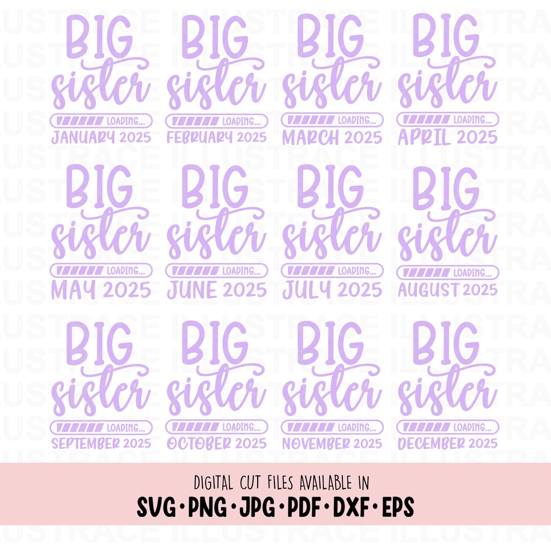 SVG Big Sister Loading Svg, Big Sis Svg, Baby Sublimation, Baby ...