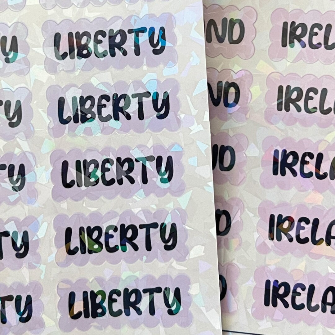 Cute Holographic Name Labels - Cute Daycare Labels, Cute Waterproof ...