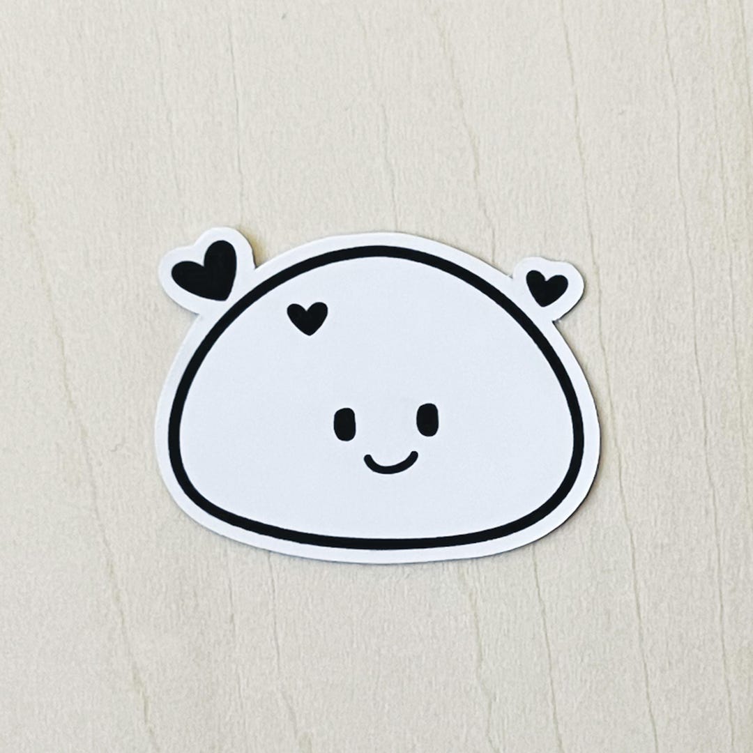 Cute Mochi Face Sticker Laminated Waterproof Die-cut Sticker for Water ...