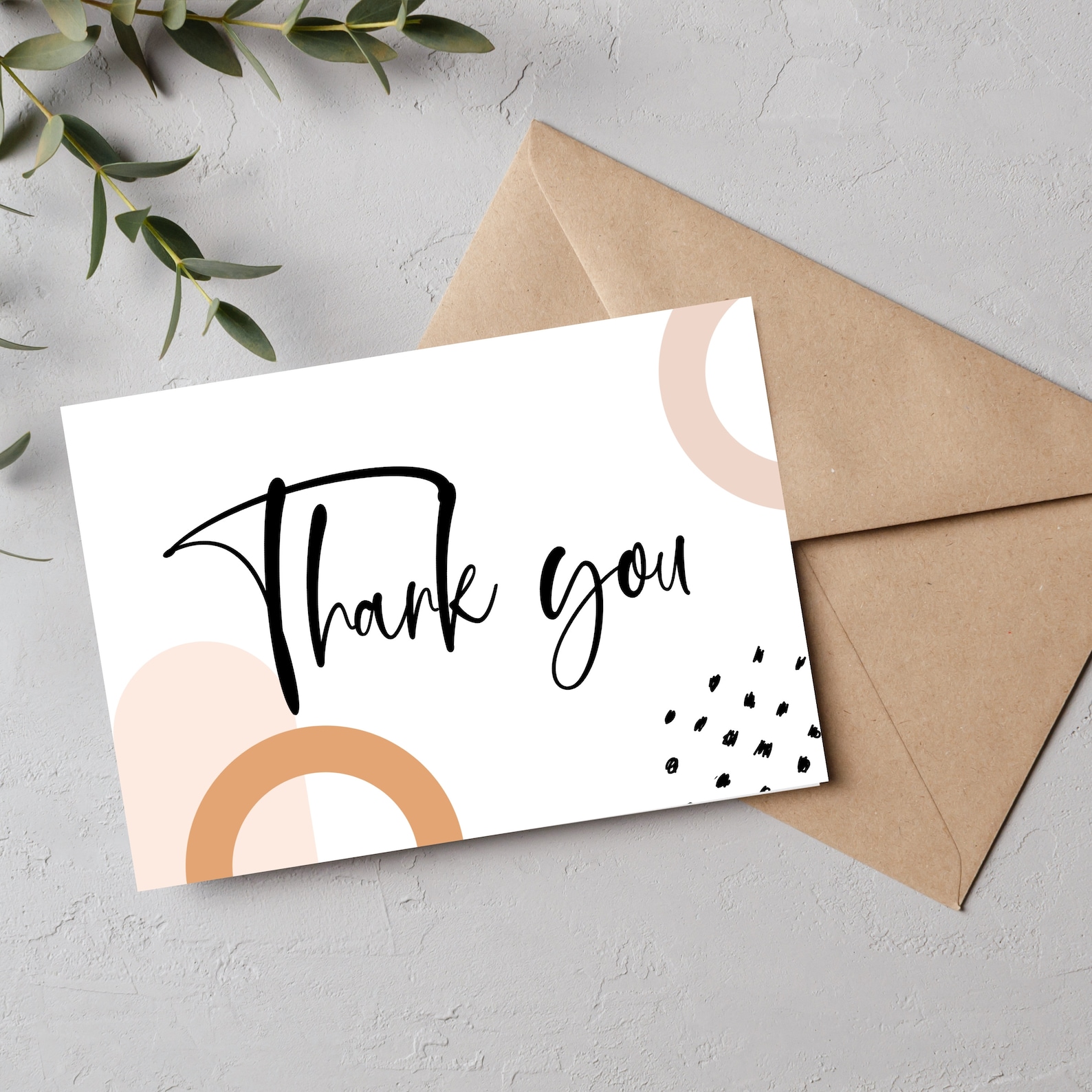 Minimalist Thank You Card Template, Modern Printable (edit With Canva ...