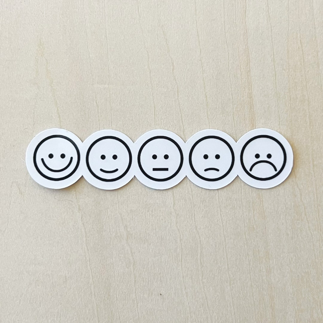 Emoji Face Sticker - Laminated Waterproof Die-cut Sticker for Water ...