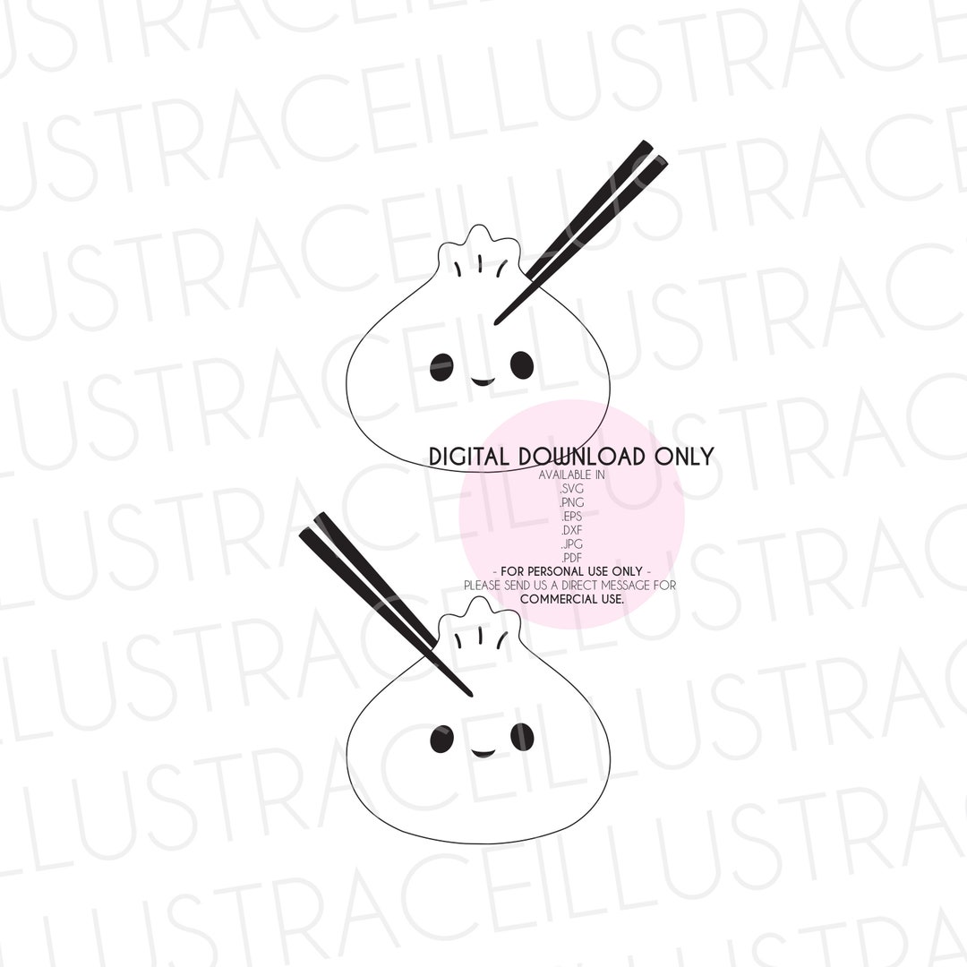 SVG Dumpling, Vinyl Sticker, Stickers, Cake Topper, Clip Art, Vector ...