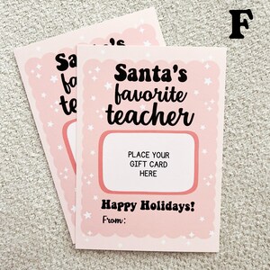 14 Cards Pack - Christmas Gift Card Holder for Teacher, Holiday Gift ...