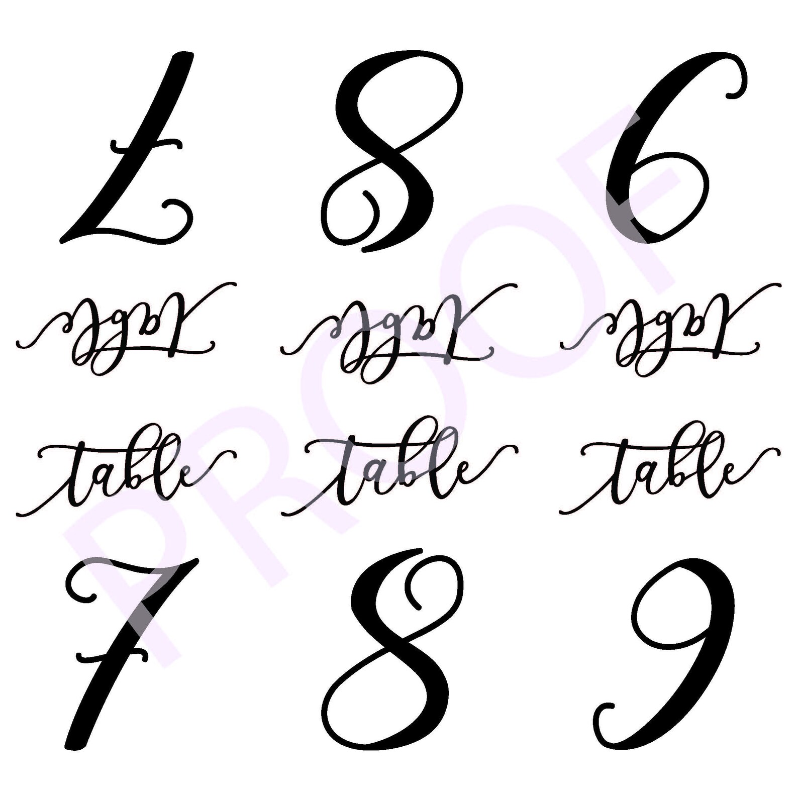 1-20 Table Numbers Template Printable Wedding Reception - Etsy