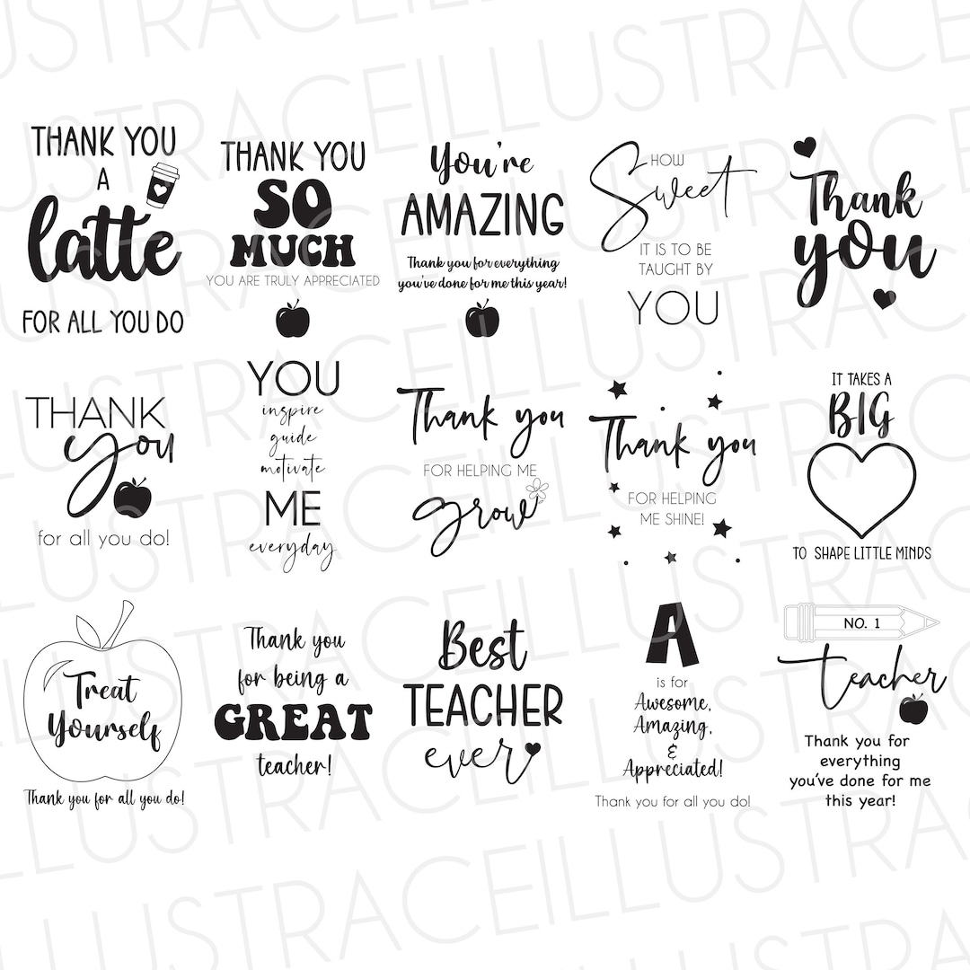 Teacher Appreciation SVG Bundle, Motivational Quotes (digital Download ...