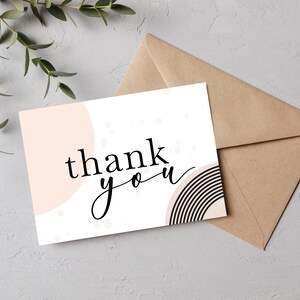 Minimalistic Thank You Card Template, Thank You Card Printable, Thank ...