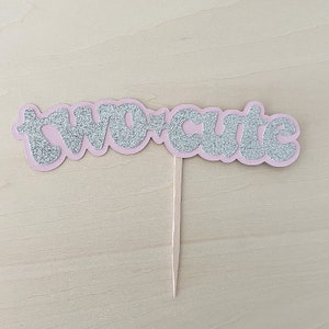 SVG Two Cute Cake Topper, 2nd Birthday Cake Topper, Cardstock Cake ...