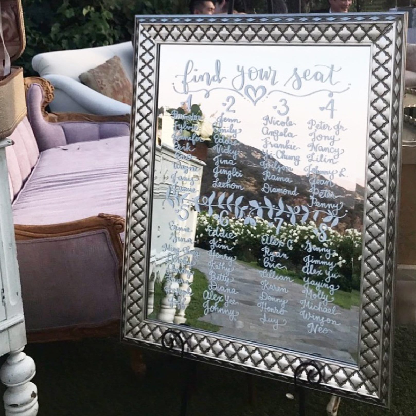 LOS ANGELES Calligraphy Service Wedding Seating Chart | Etsy