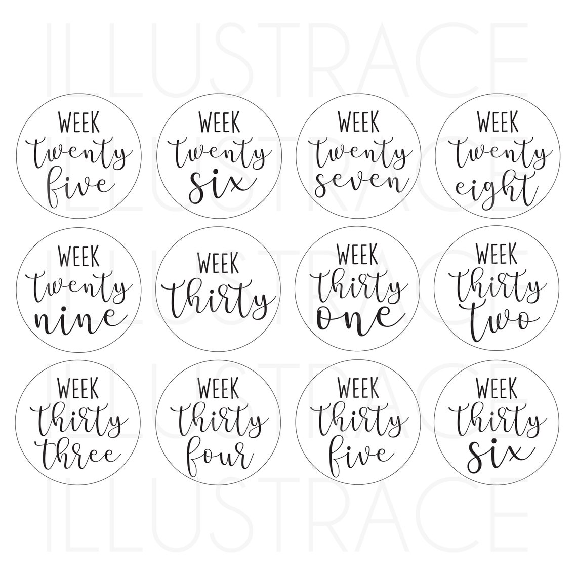 SVG File: 1-40 Weeks Pregnancy Disc Monthly Milestones Photo - Etsy