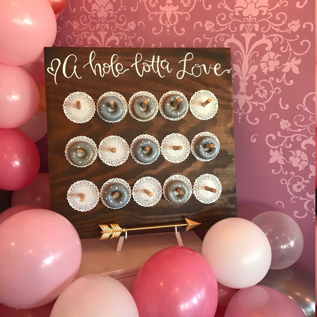 Rustic Donut Wall Stand – 15-30 Donut Display for Wedding, Shower - Etsy