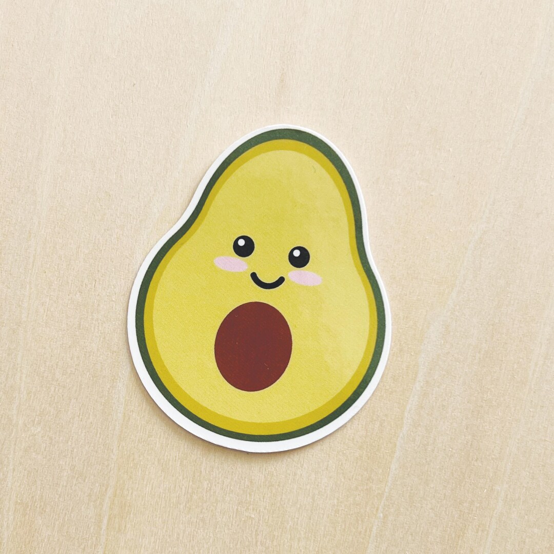 Avocado Sticker - Waterproof Die-cut Sticker for Water Bottle, Tumbler ...