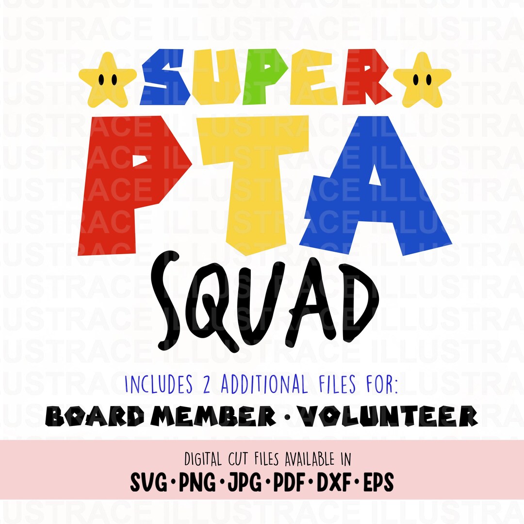 Super PTA Squad SVG, School Volunteer Shirt Design (digital Download ...