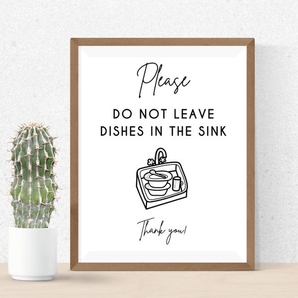 Wash Dishes Sign - Etsy