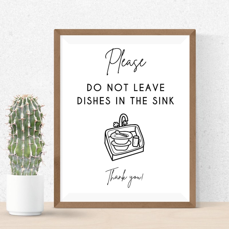 Wash Your Dishes Sign - Etsy
