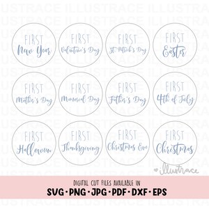 1-12 First Holiday SVG, Baby First Holidays SVG, Cricut Cut File ...