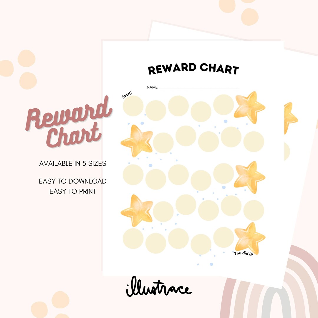 Reward Chart Printable Sticker Chart Toddler Reward Chart Kids Sticker ...