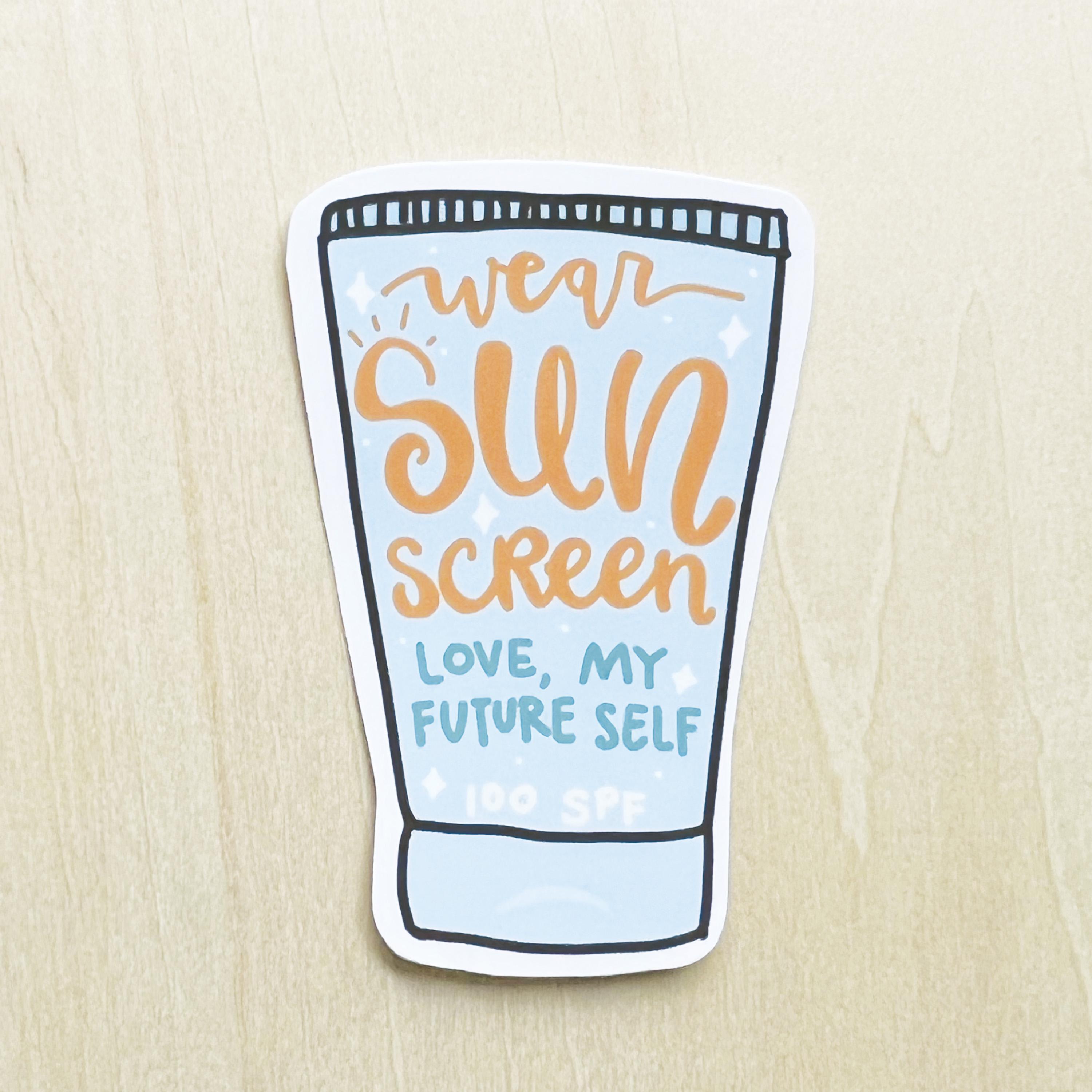 Wear Sunscreen Sticker Sarcastic Sticker Sticker for Water Bottle ...
