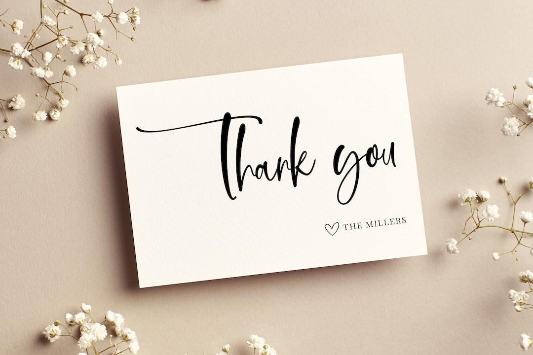 Minimalistic Thank You Card Template, Thank You Card Printable, Thank ...