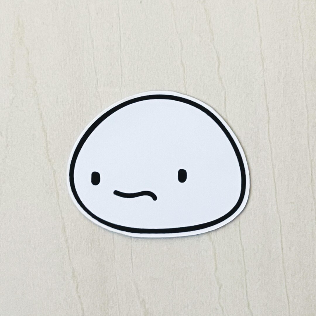 Cute Mochi Face Sticker - Laminated Waterproof Die-cut Sticker for ...