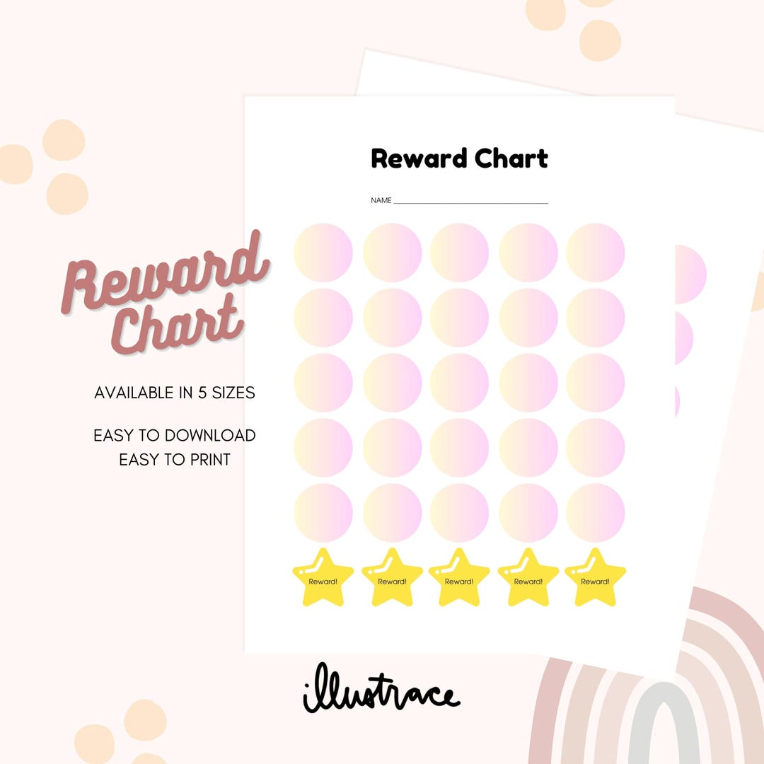Reward Chart Printable Sticker Chart Toddler Reward Chart Kids Sticker ...