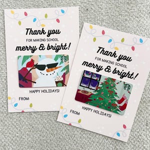 12 Cards Pack - Christmas Gift Card Holder for Teacher, Holiday Gift ...