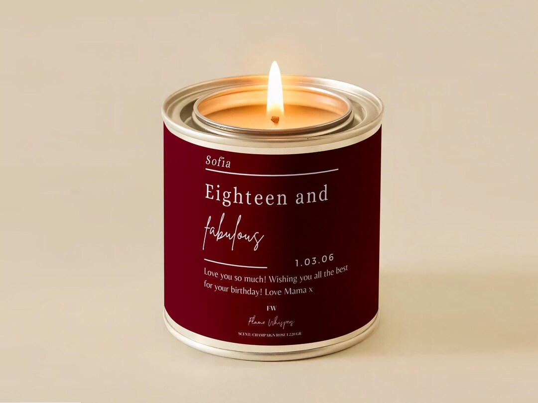 18th Birthday Candle, Personalized Love You Candle, Scented Soy Candle ...