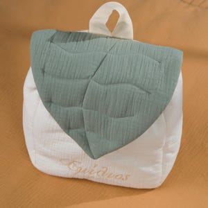 Handmade Muslin Cotton Leaf Backpack| Personalied With Name| Soft and ...