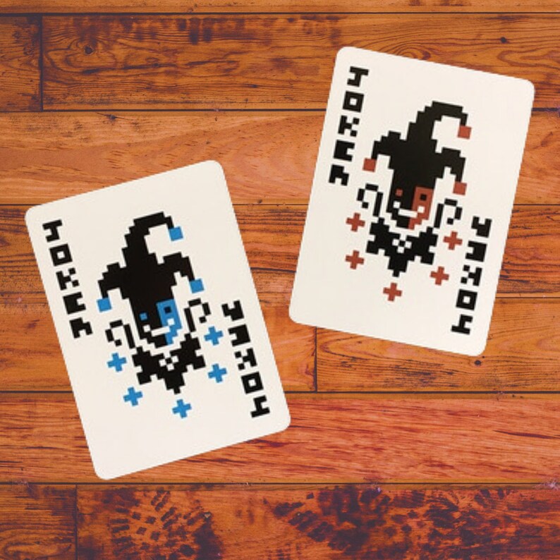 8-bit Playing Cards RED / BLUE Retro Gaming Console Pixel Art | Etsy UK