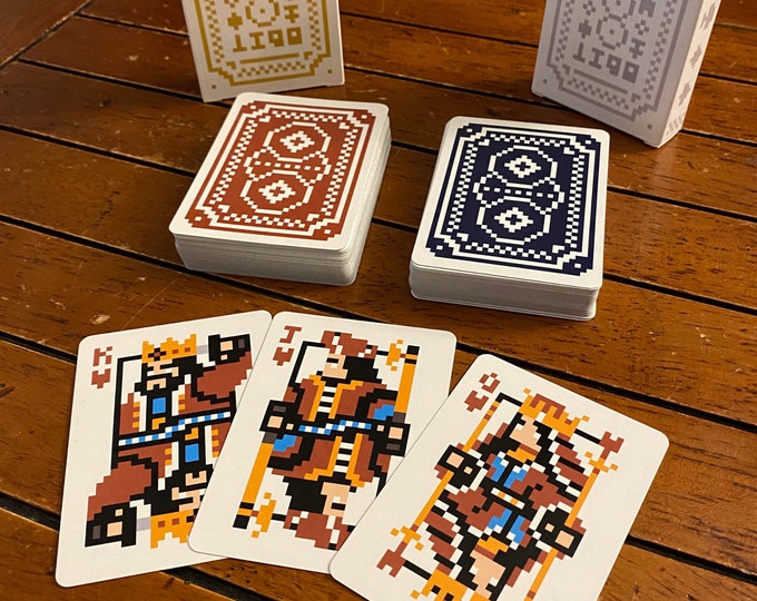 8-bit Playing Cards RED / BLUE Retro Gaming Console Pixel Art - Etsy UK