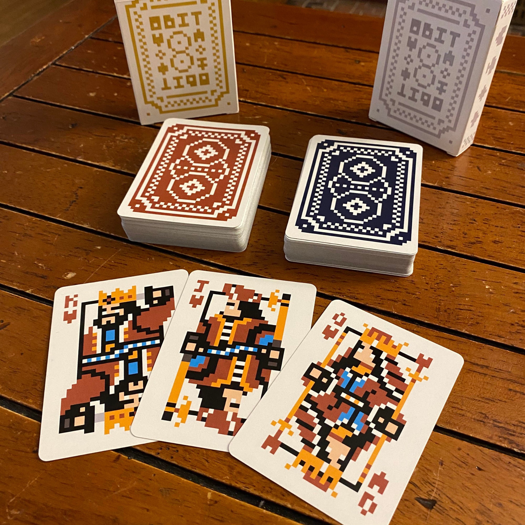 8-bit Playing Cards RED / BLUE Retro Gaming Console Pixel Art | Etsy UK