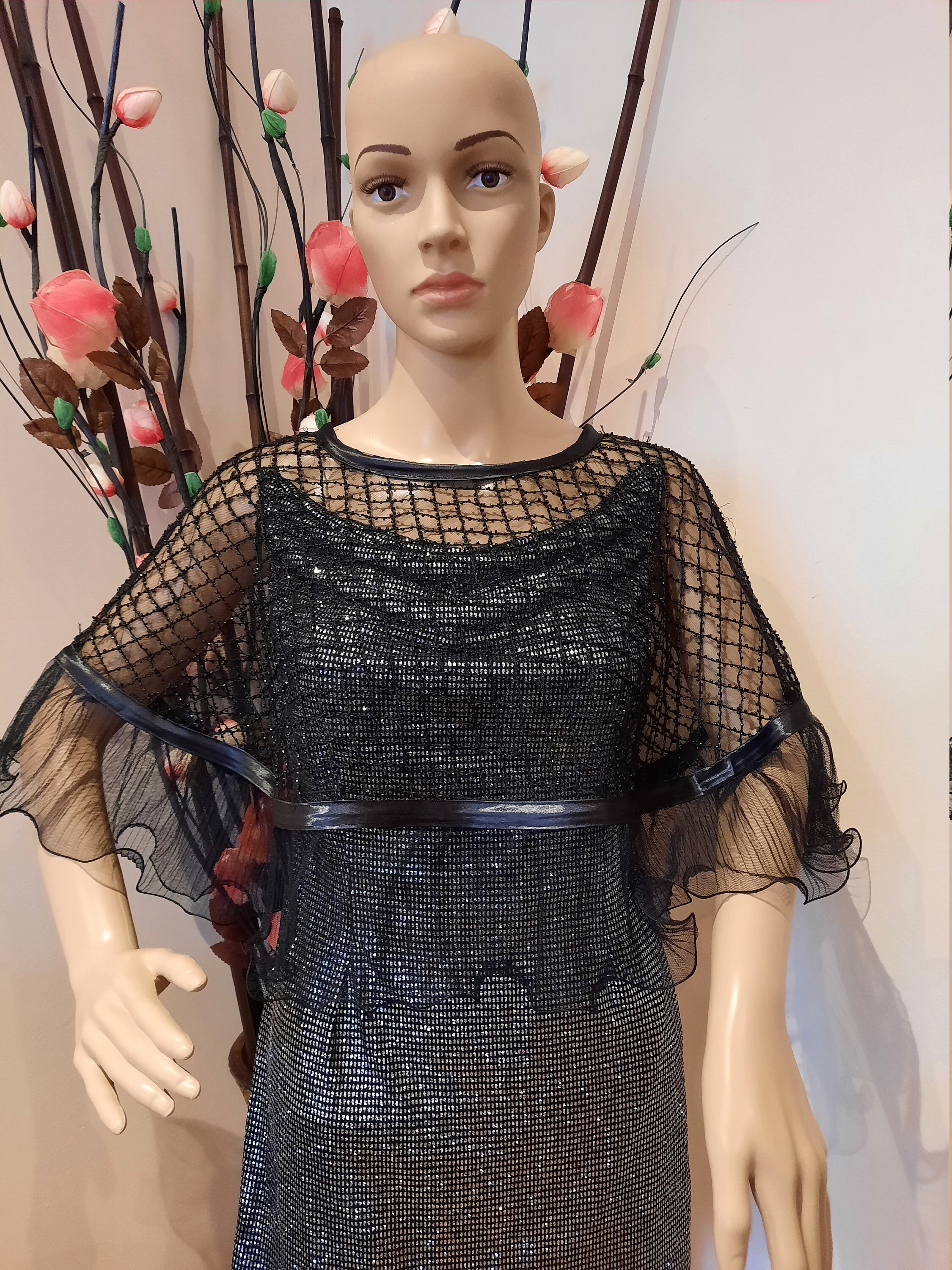 Gorgeous Black Beaded Lace Capelet, Formal Capelets, Shawl, Shoulder Shrug, Bolero, Capes ...