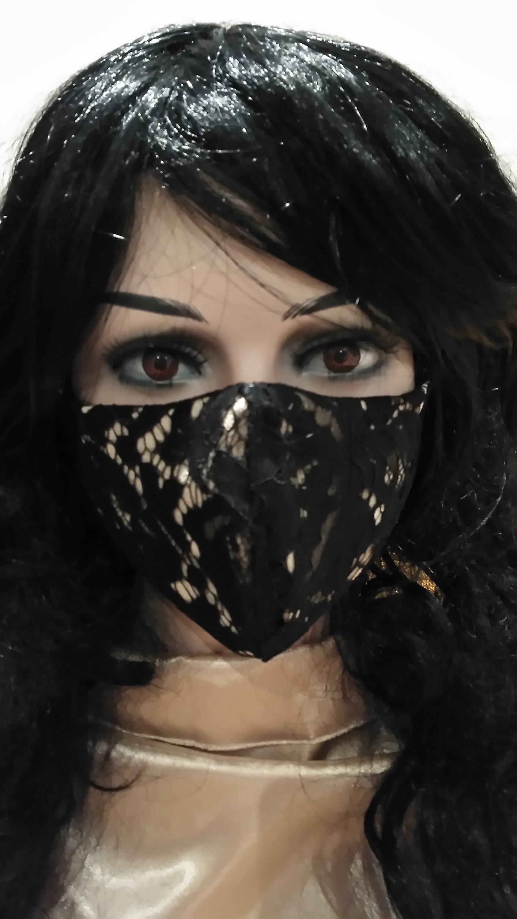 Black lace Face Mask with filter pocket and nose wire 100% - Etsy.de