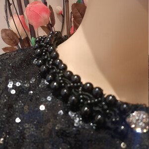 Beautiful Black Sequin Capelet, Formal Capelets, Shawl, Shoulder Shrug, Bolero, Capes, Bridal ...