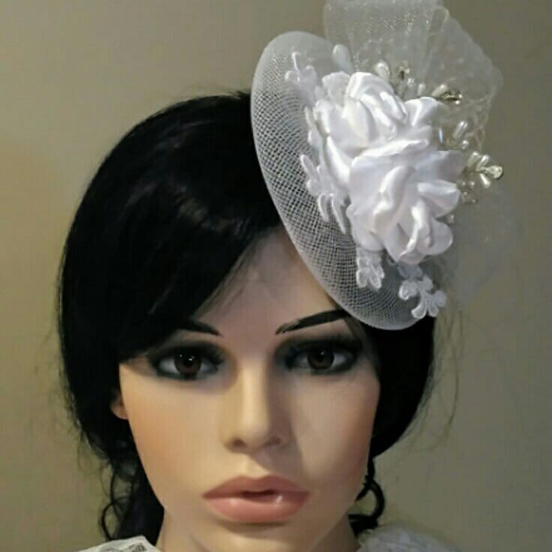 Bridal Veil, Mini Crinoline Facinator, Bridal Head Dress, Bridal ...