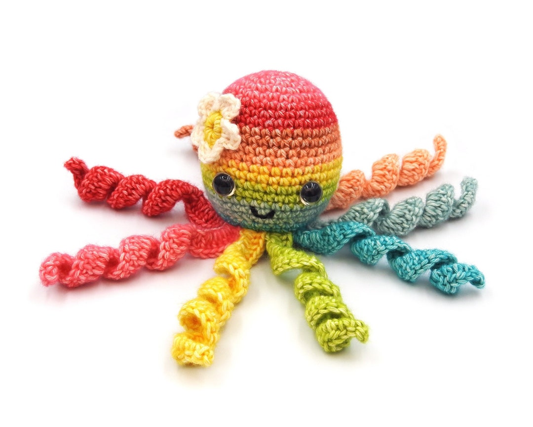Sweet Rainbow Octopus Crochet Pattern, Amigurumi Pattern, Rainbow Baby ...