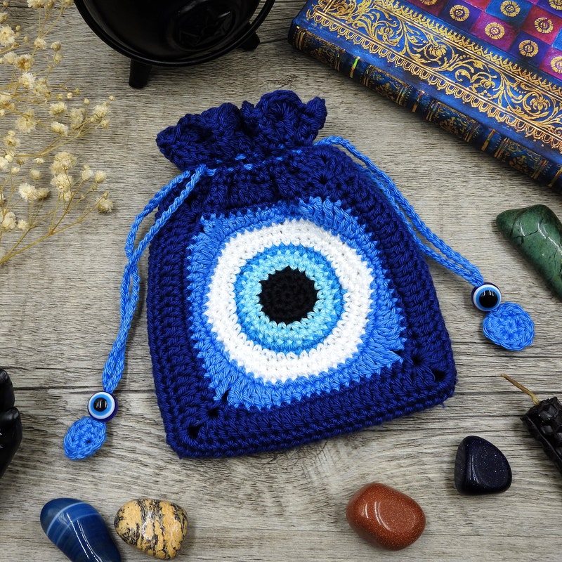Evil Eye Pouch Crocheted - Etsy UK