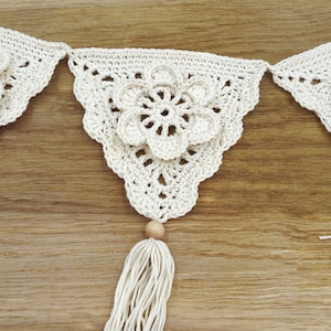 Boho Flower Bunting Crochet Pattern, Crochet Tassel Garland, Flower ...