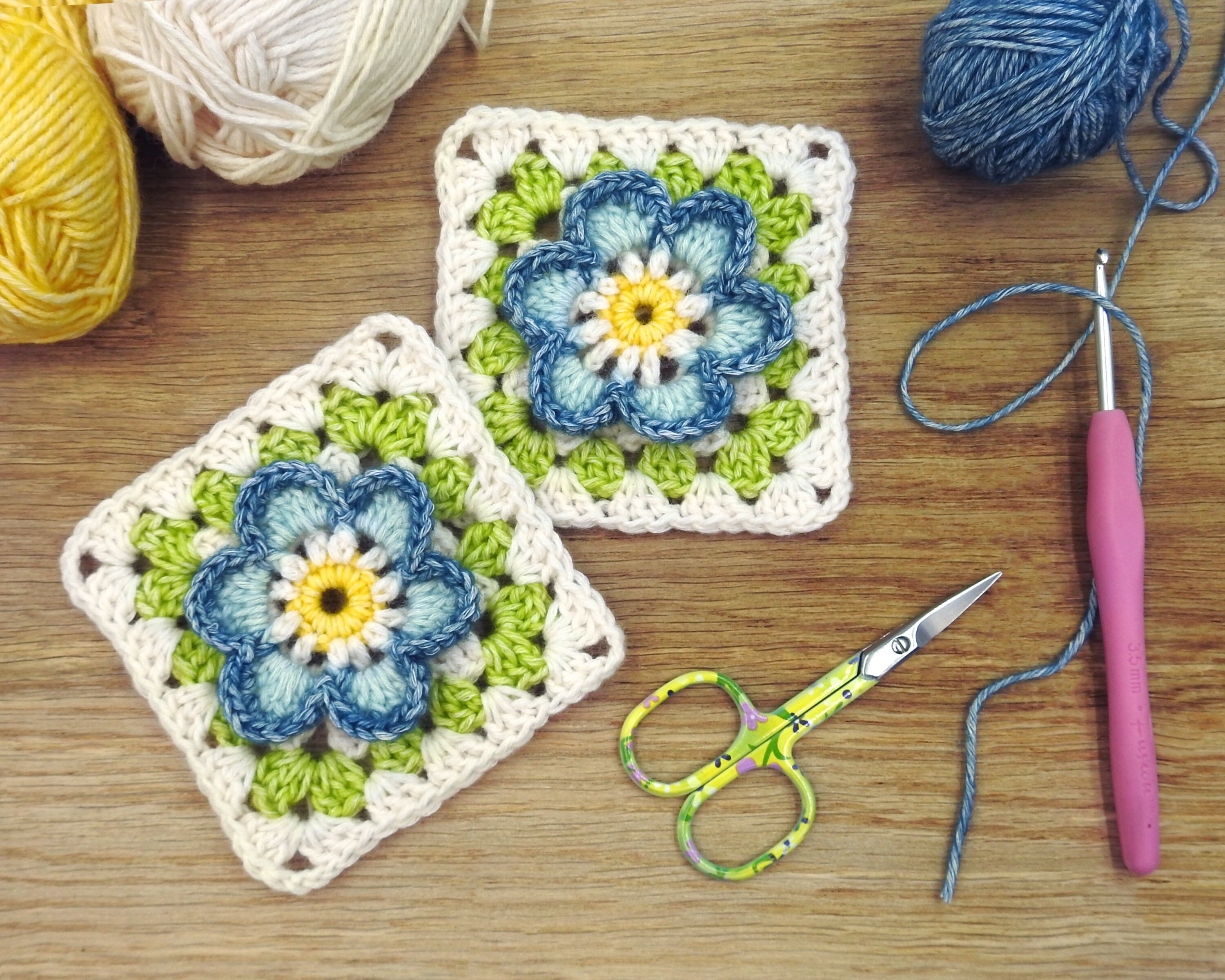 Forget-me-not Granny Square Crochet Pattern, Sweet Forget Me Not Flower ...