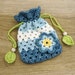 Crochet Flower Drawstring Pouch Pattern, Floral Keepsake Bag, Reusable ...