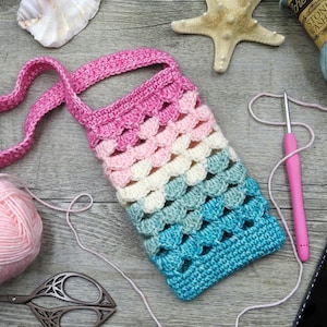 Mermaid Scales Phone Bag Crochet Pattern, Shoulder Crossbody Phone Bag ...