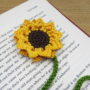 Sunflower Crochet Bookmark Pattern, Golden Sunflower Bookmark, PDF ...