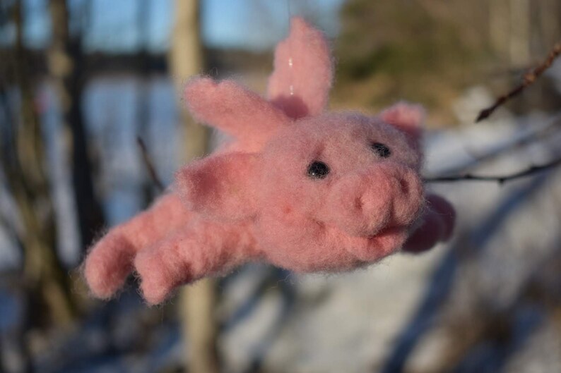 Wool Pig Windows Decor 2019's Symbol Felt Needles Wool Animals Decor ...