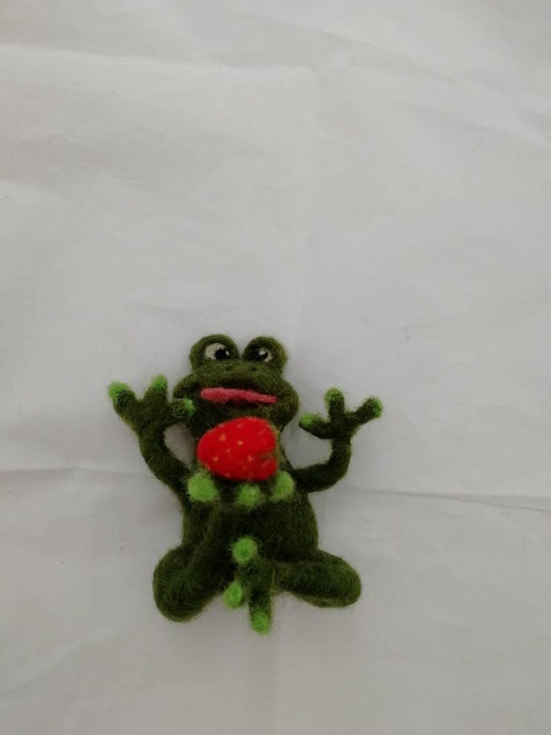 Frog Felted Green Wool Toy Home Decor - Etsy